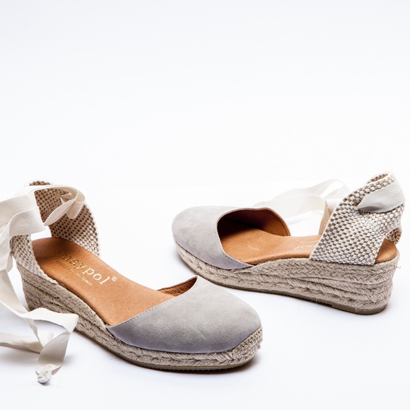 Anthropologie | Shoes | Anthropologie Maypol Dove Grey Lace Up Wedge ...
